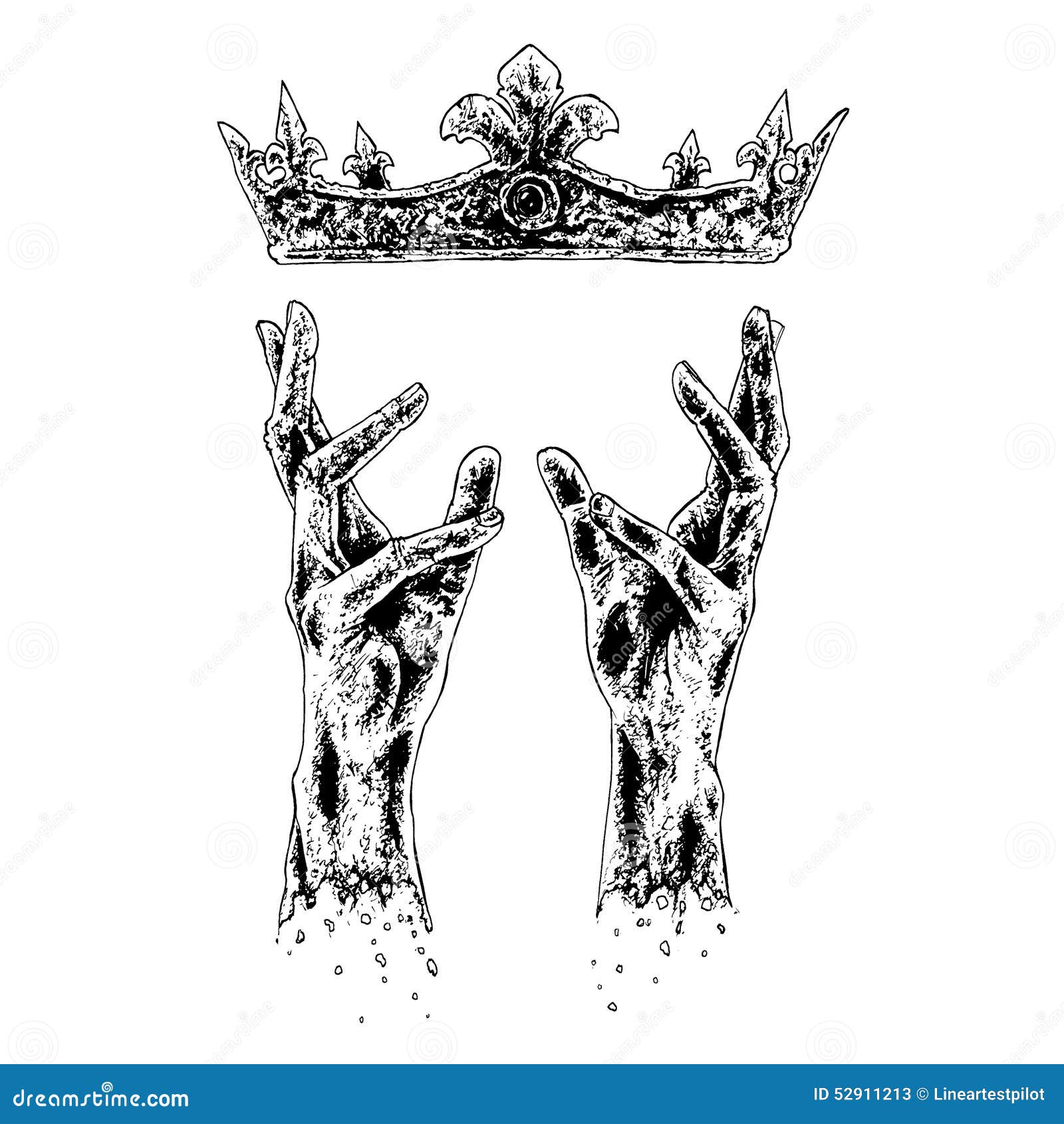 Hands reaching for crown stock illustration. Illustration of ...