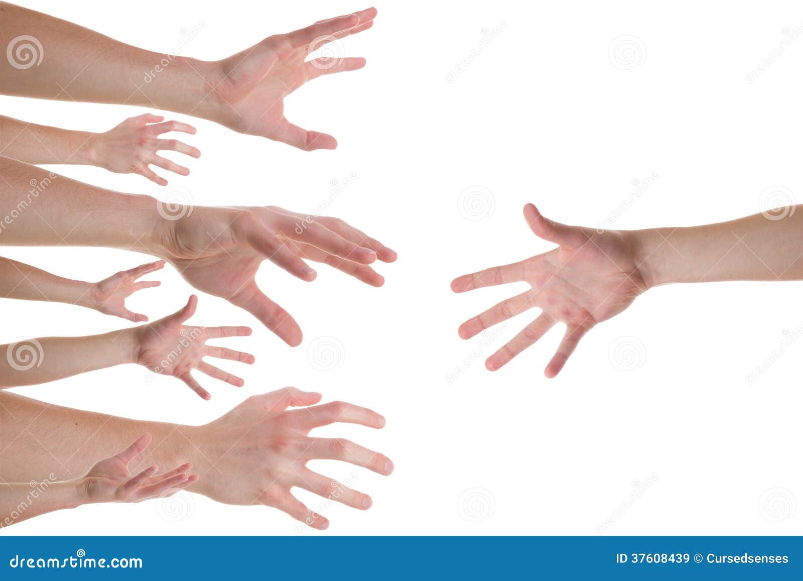 Hands Reaching for a Helping Hand Stock Image - Image of people, adult ...