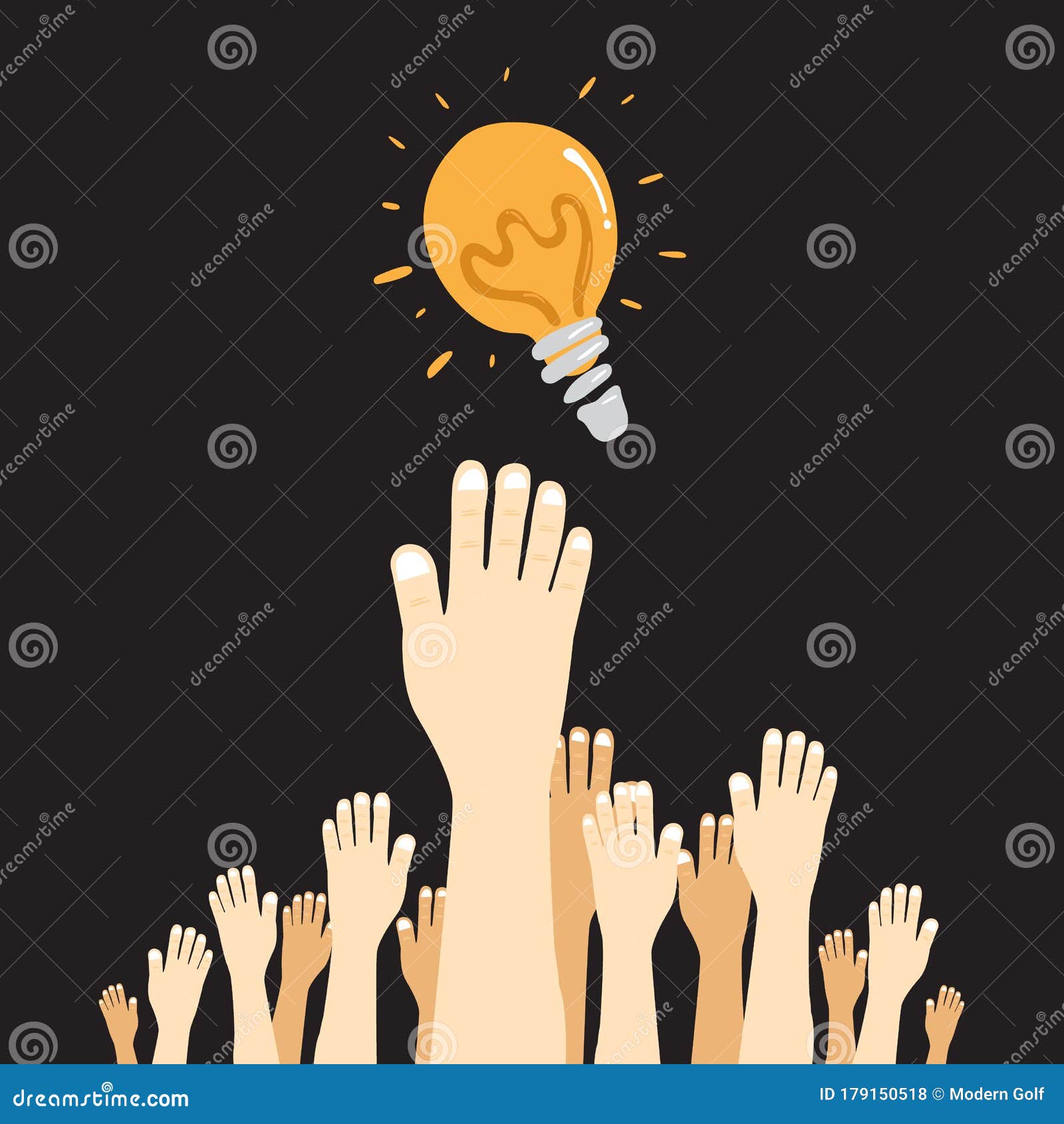 Hands Reaching Idea.Vector Illustration Stock Vector - Illustration of ...