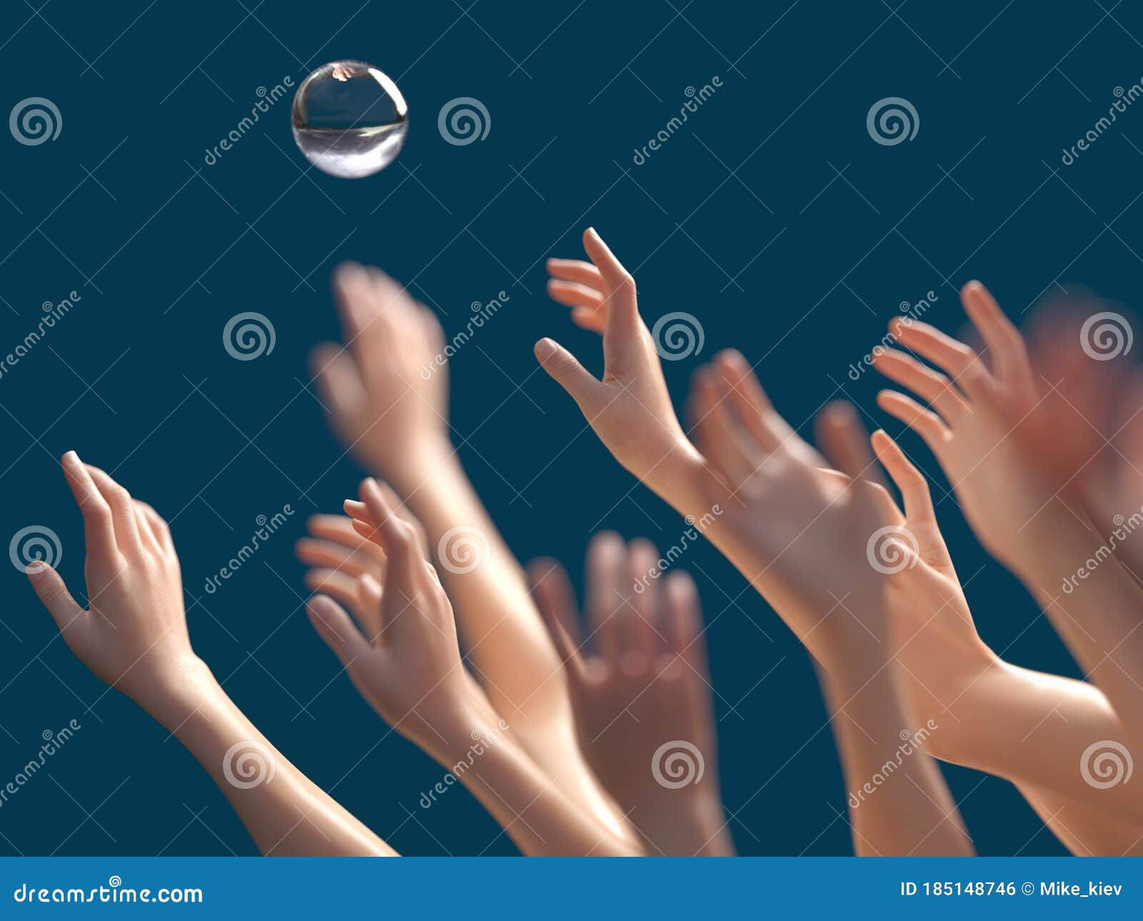 Hands Reaching for the Light Stock Illustration - Illustration of crowd ...
