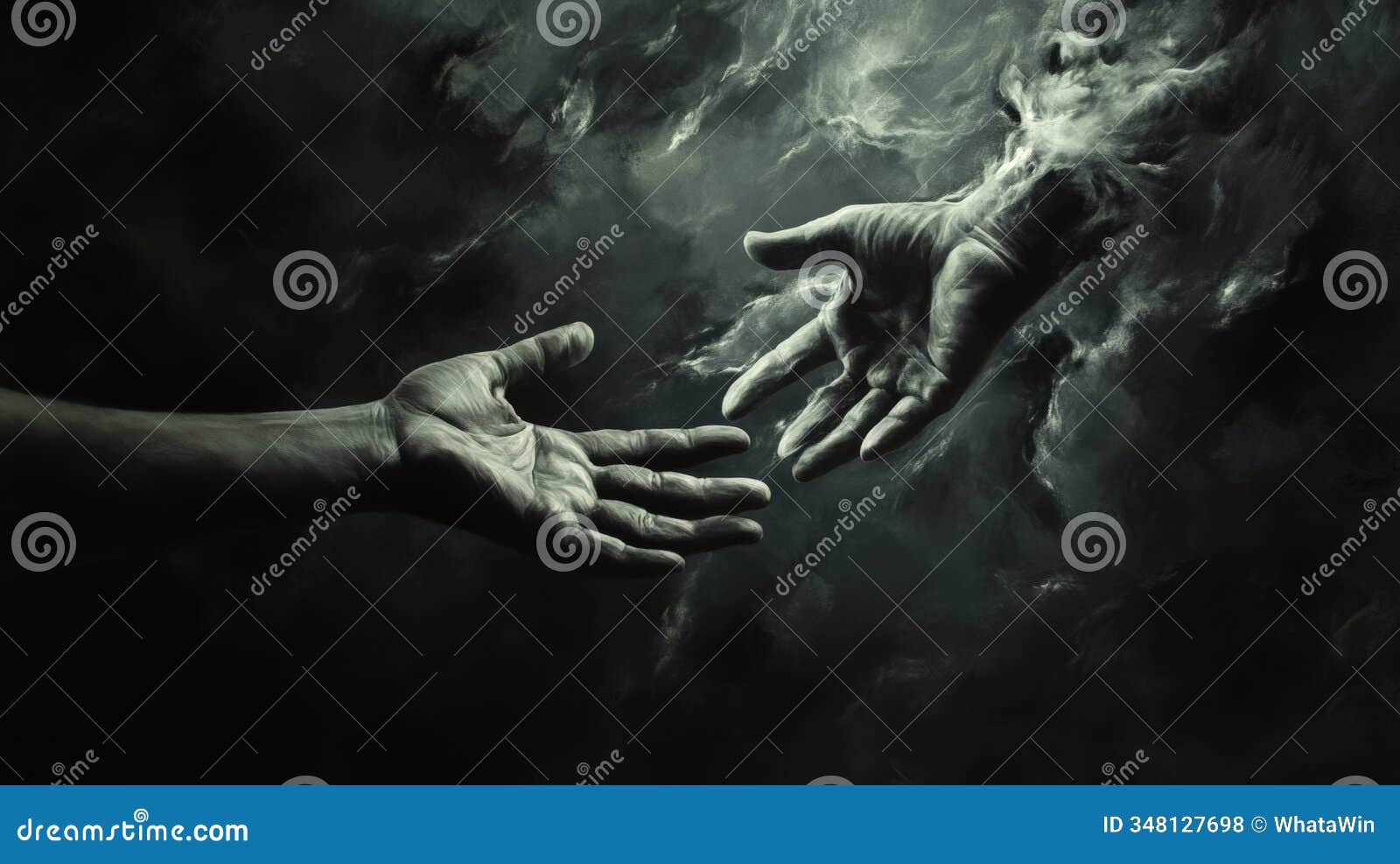 Hands Reaching Out of a Dark Void Stock Photo - Image of foreboding ...