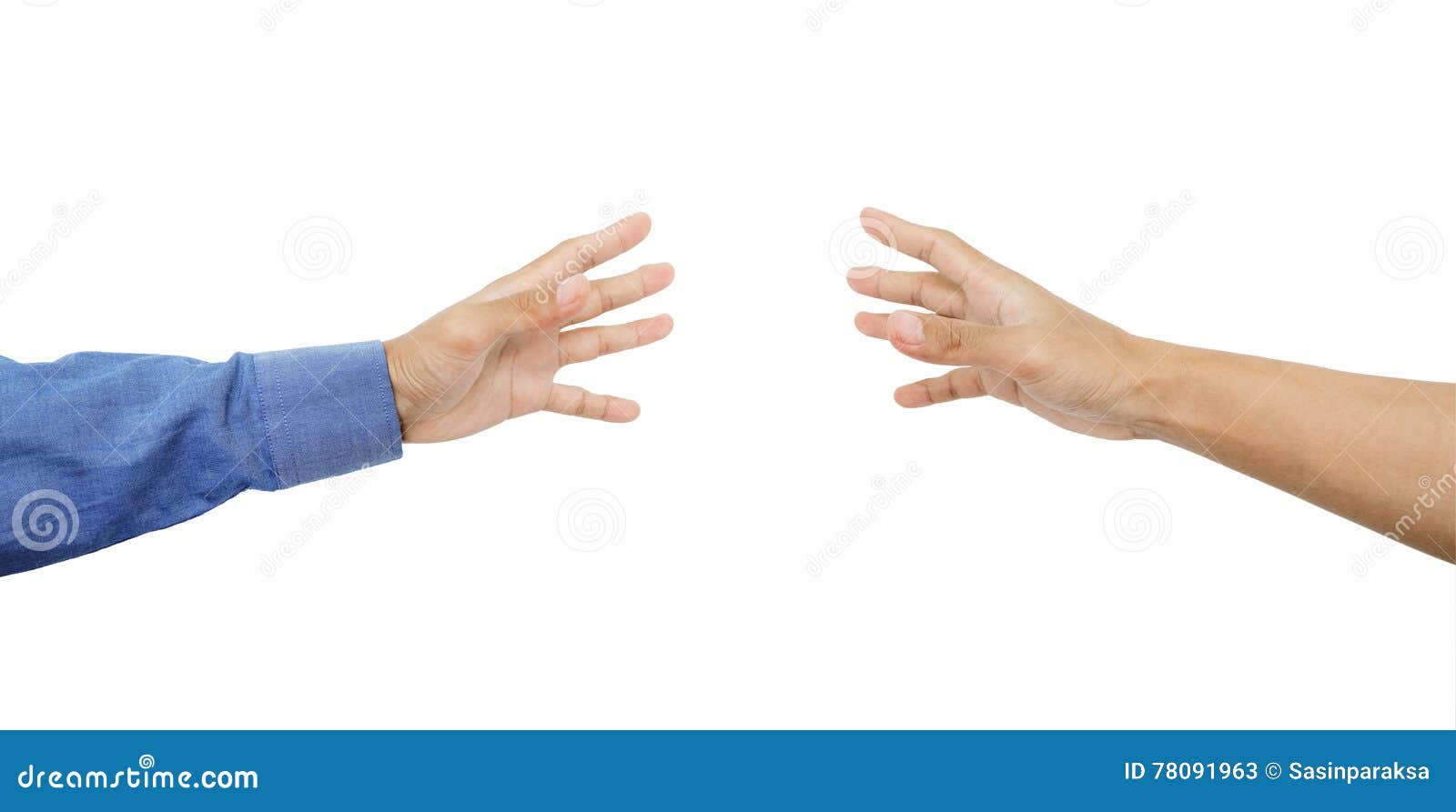 Hands Reaching Out with Skin Tan, on White Background Stock Image ...