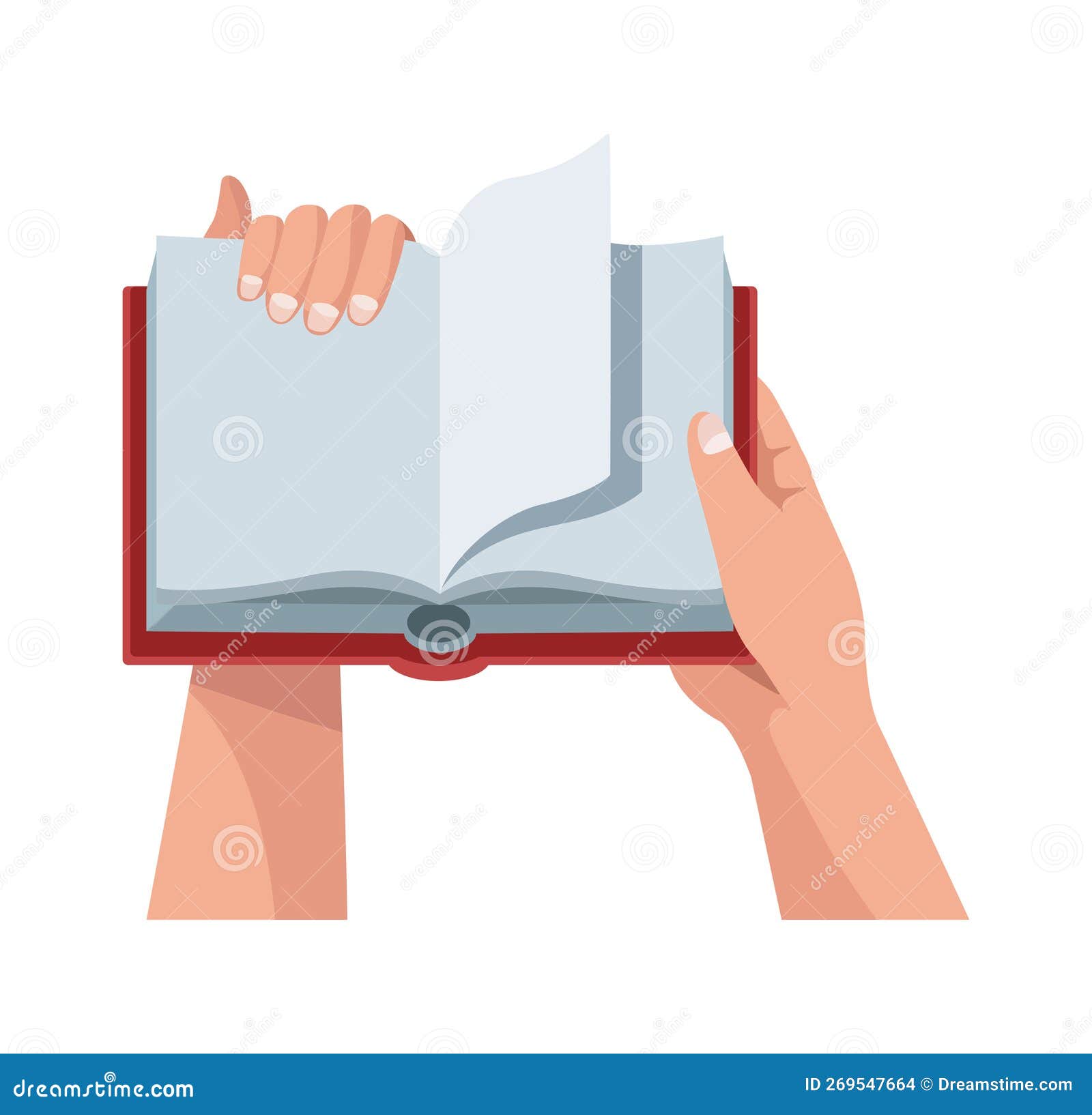 Hands with red book stock vector. Illustration of encyclopedia - 269547664