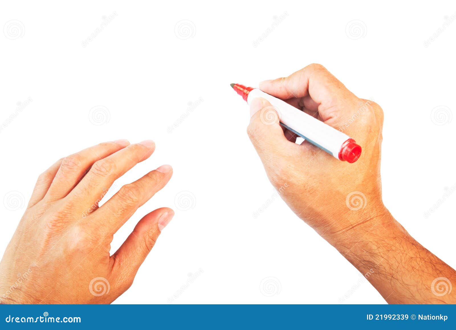 Hands with Red Marker Isolated Stock Image - Image of abstract, plan ...