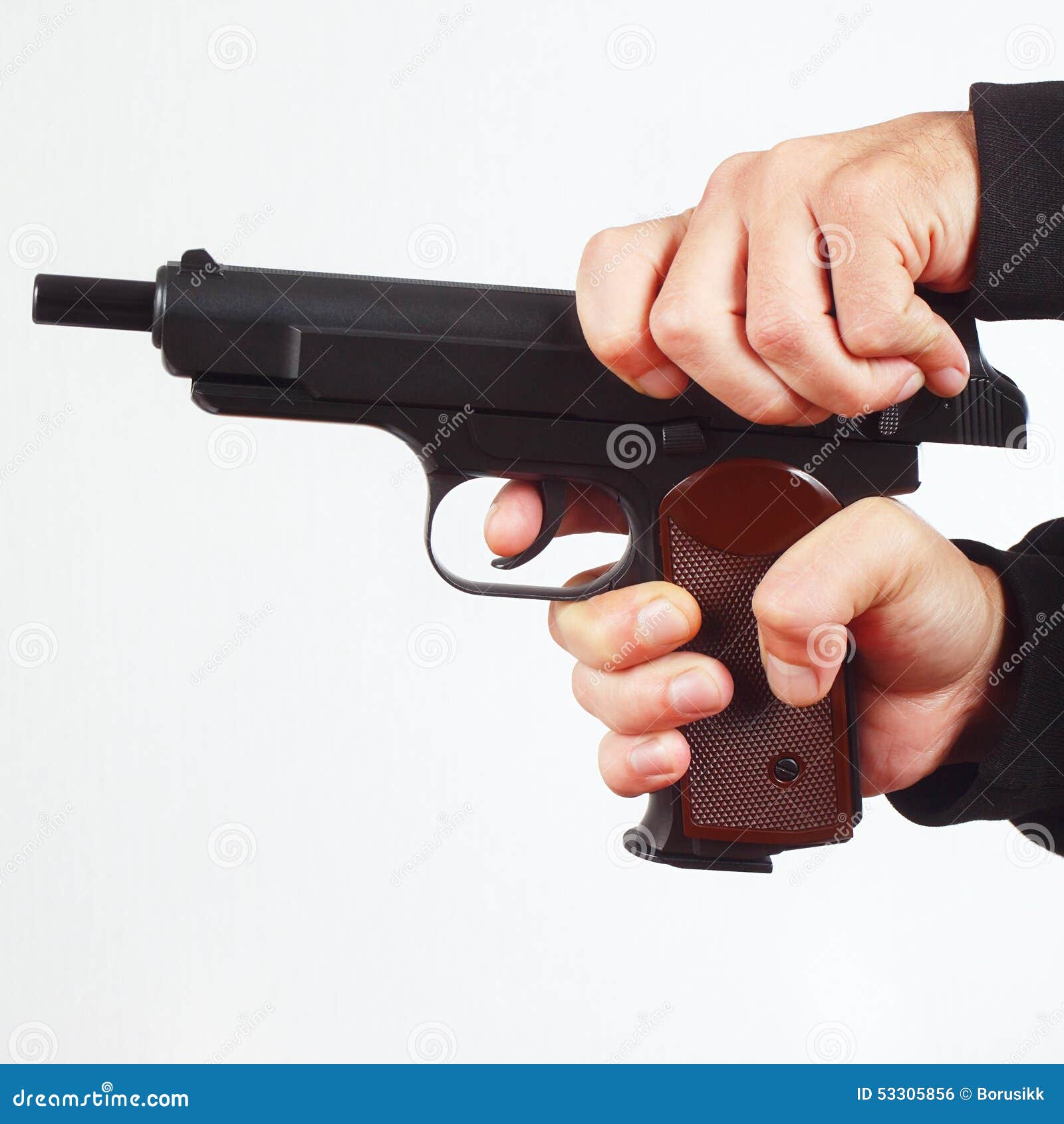 Hands Reload Pistol Royalty-Free Stock Photography | CartoonDealer.com ...