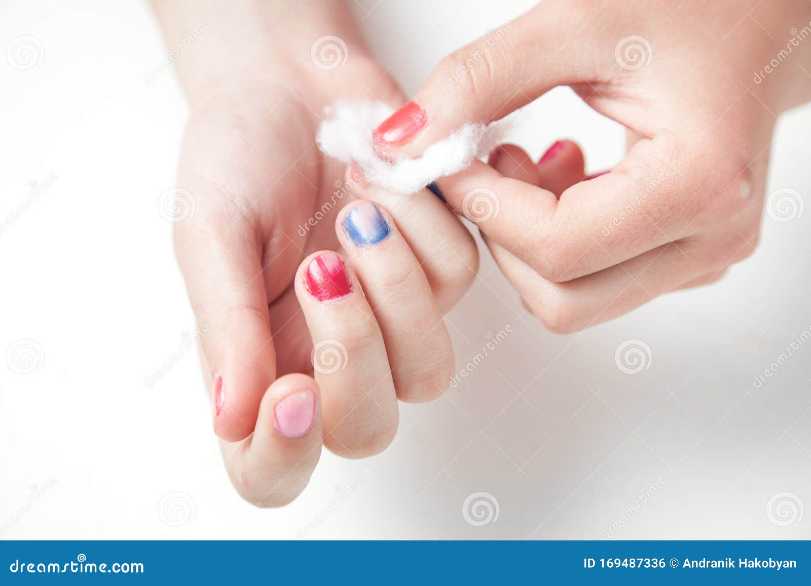 Hands Remove the Manicure on Fingernails Stock Photo - Image of hand ...
