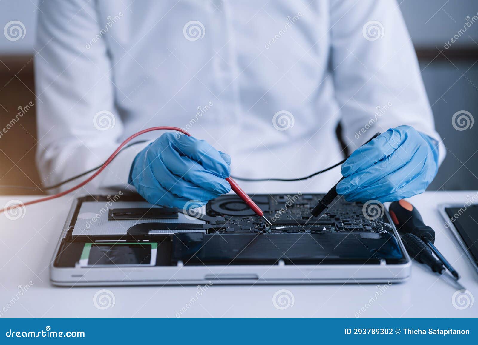 Hands Repairing Electronic Devices. Electronic Technician Stock Photo ...