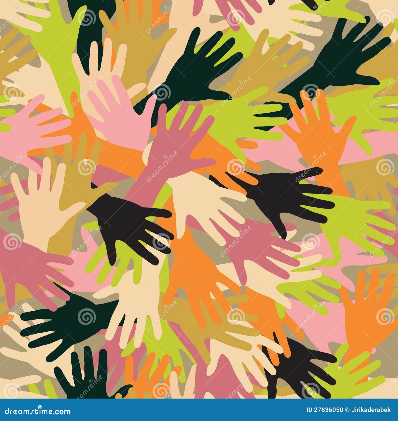 Hands (repeating pattern) stock illustration. Illustration of rosa ...