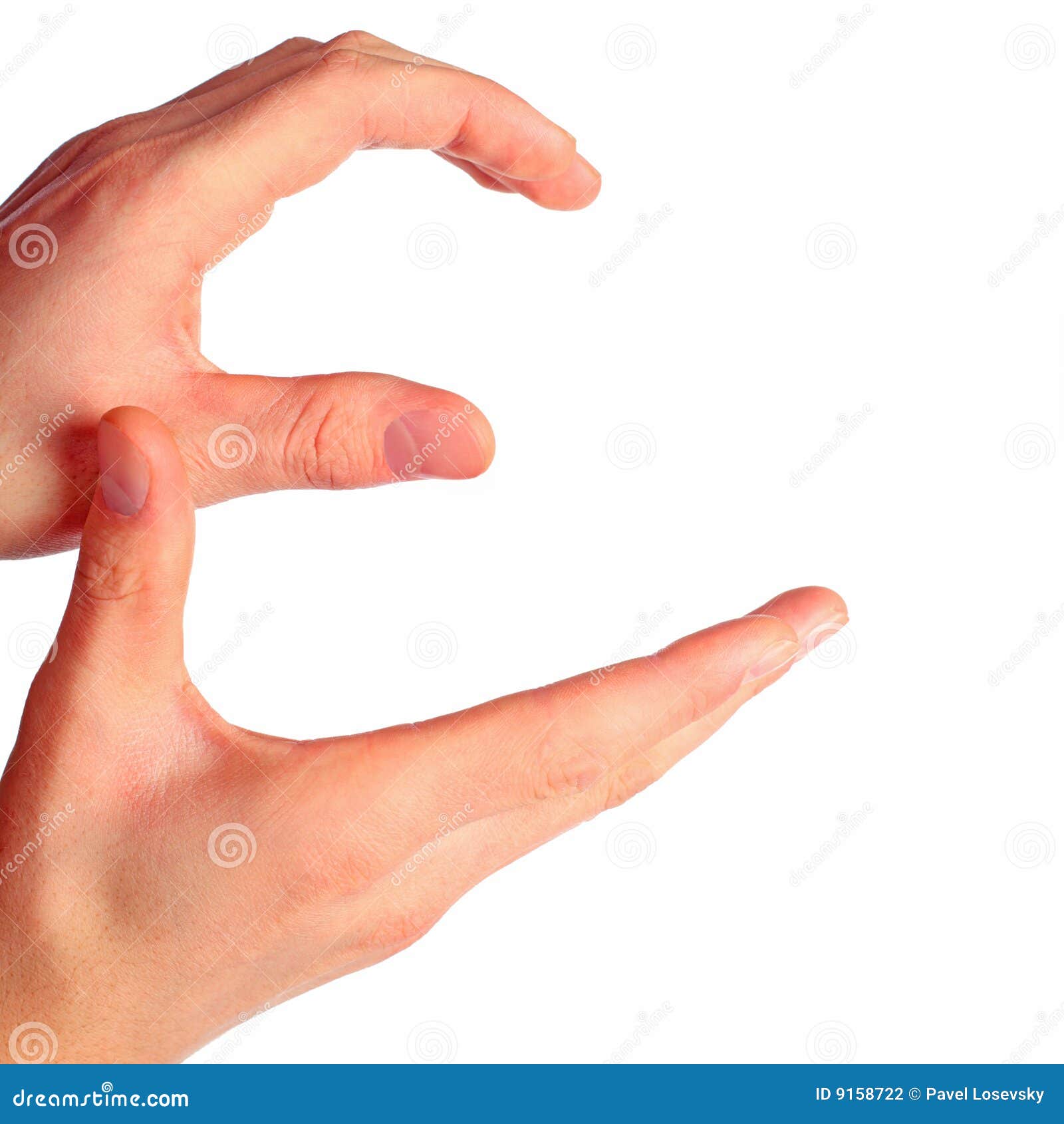 Hands represents letter e stock photo. Image of isolated - 9158722
