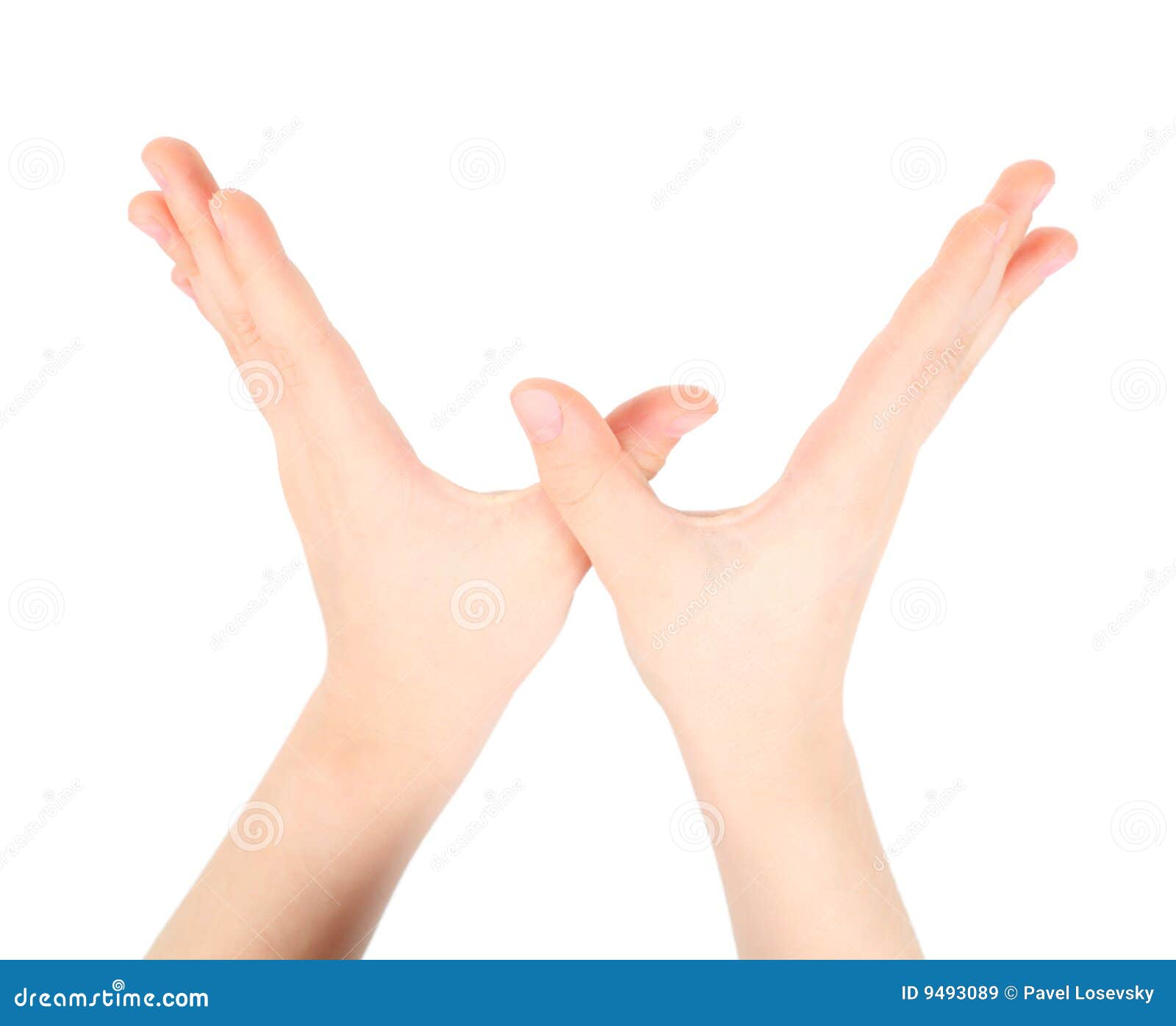 Hands Represents Letter W From Alphabet Stock Image - Image: 9493089