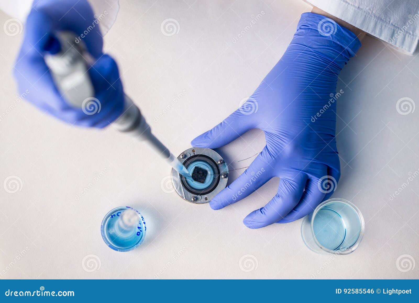 Hands Of Scientific Showing A Piece Of Graphene. Royalty-Free Stock ...
