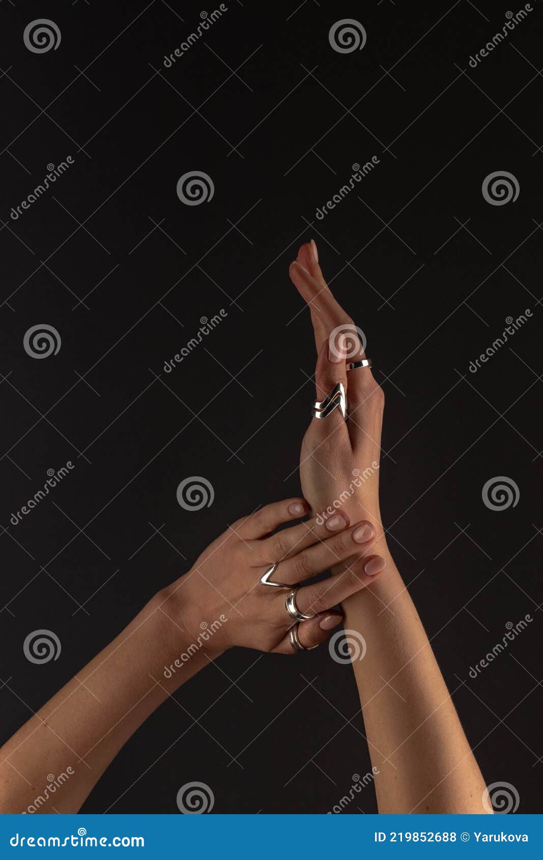 Hands with rings stock photo. Image of beautiful, hands - 219852688