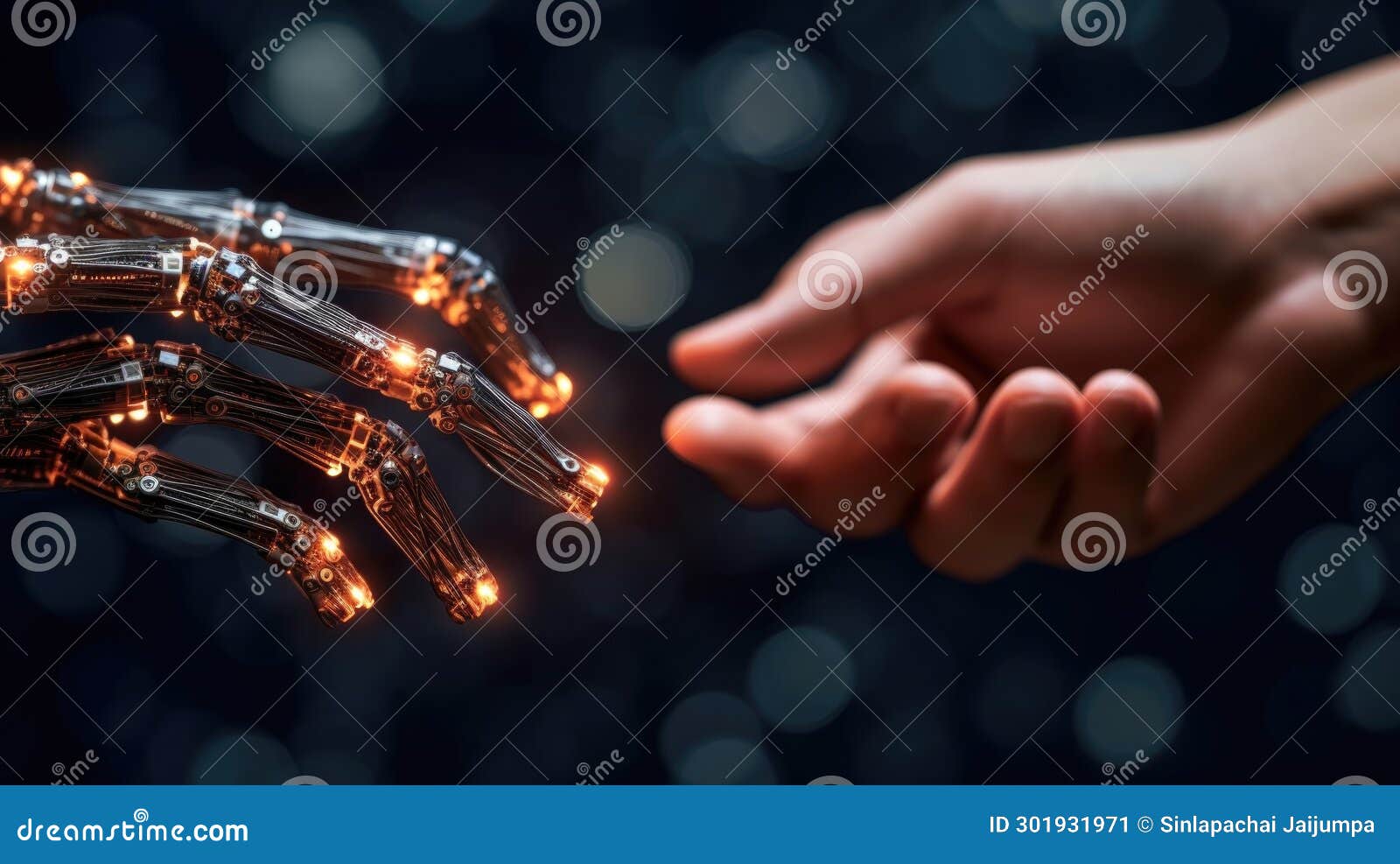 Hands of Robot Handshake Human. Machine Learning. Science and AI ...