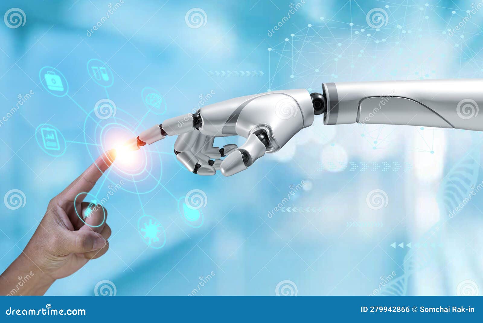 Hands of Robot and Human Touching Medical Healthcare Practices ... Hands of Robot and Human Touching Medical Healthcare Practices ...