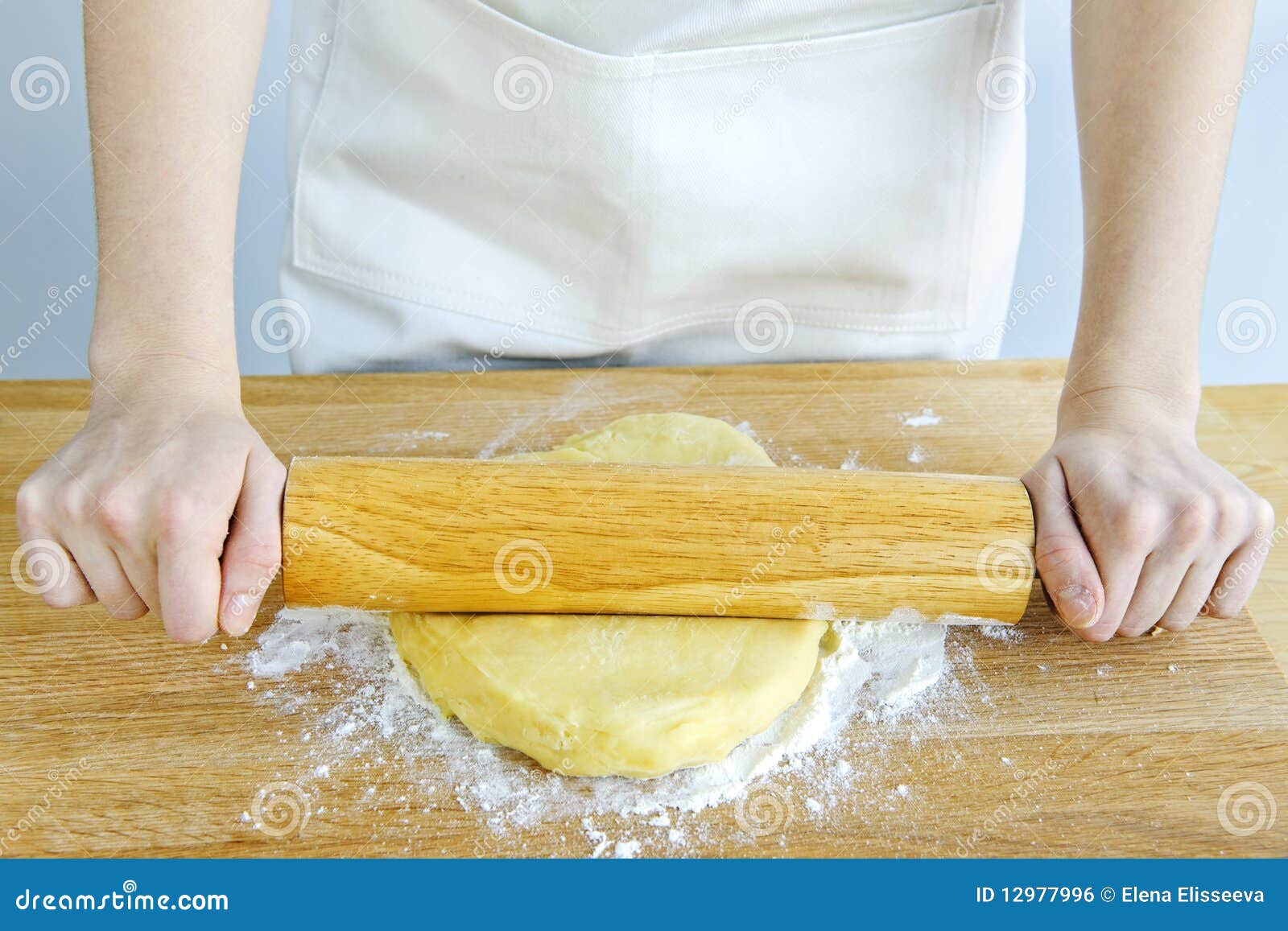 Hands with Rolling Pin and Cookie Dough Stock Photo - Image of cutting ...