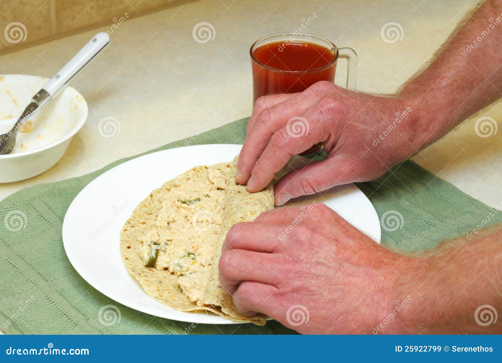Hands Rolling Puff Pastry Phyllo Dough ,working Process Of Making ...