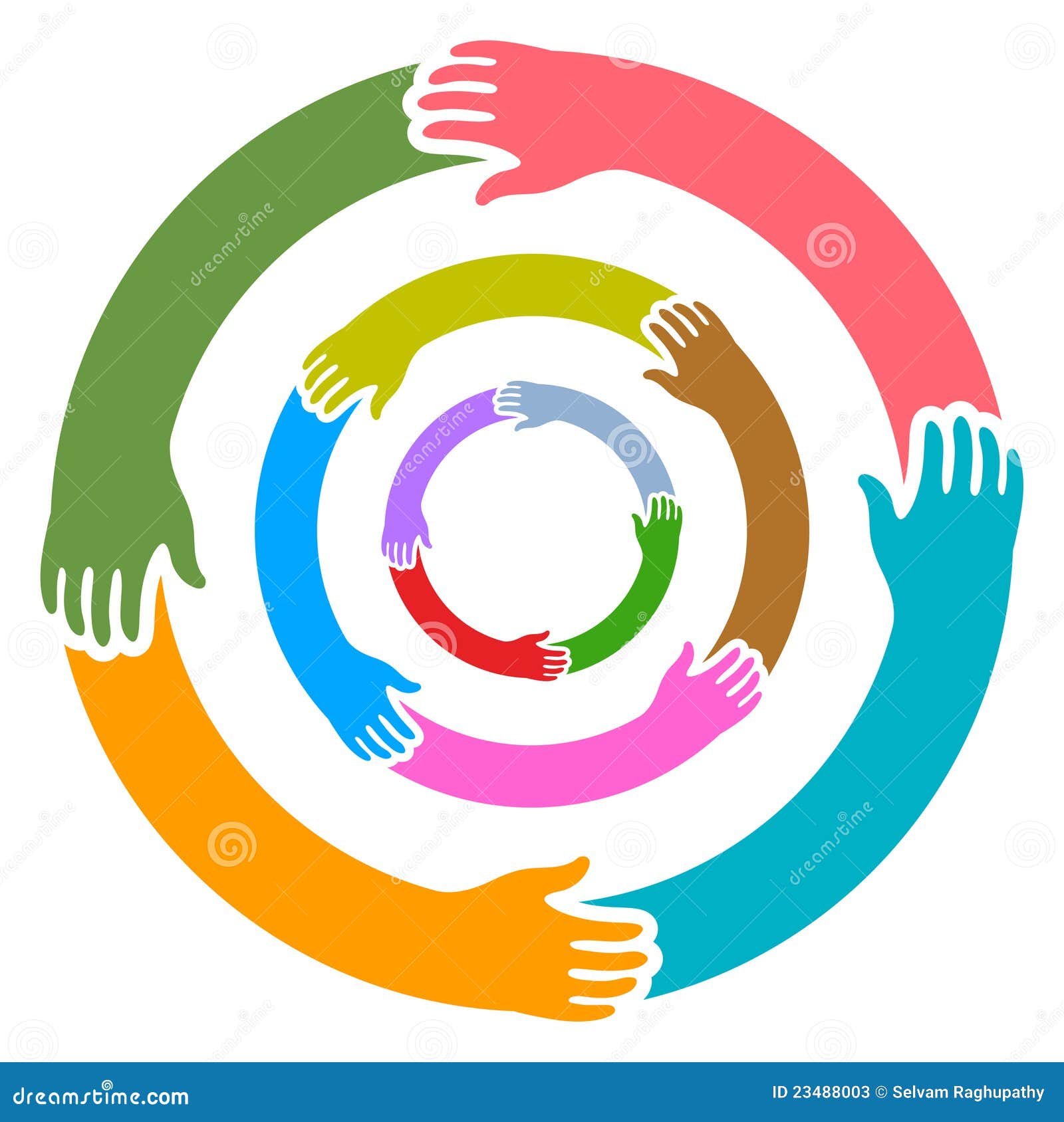 Hands round stock vector. Illustration of artistic, friendship - 23488003