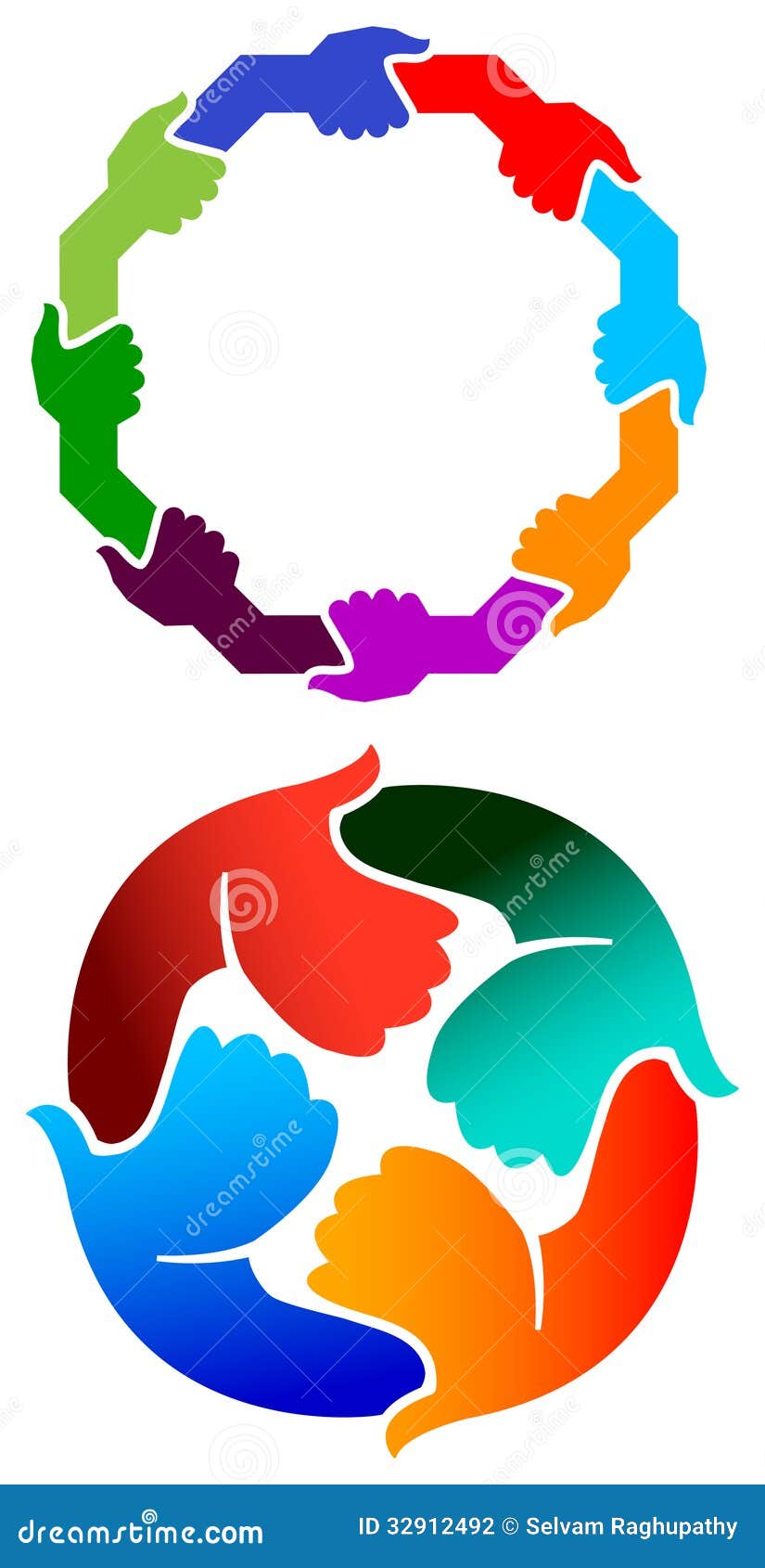 Hands round stock vector. Illustration of clip, cooperation - 32912492