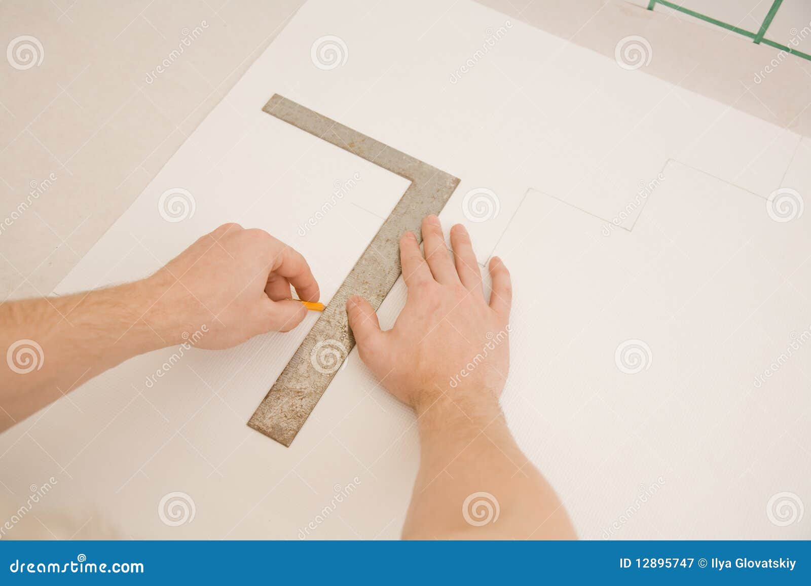 Hands with ruler and pen stock image. Image of occupation - 12895747