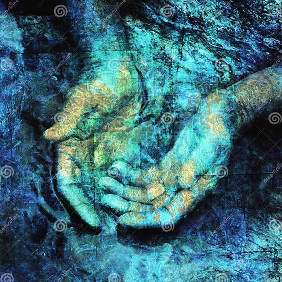 Hands in Sacred Water stock illustration. Illustration of natural - 9128240