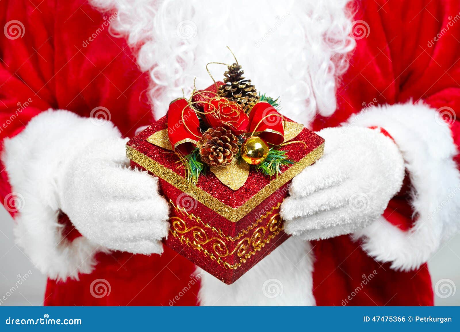 Hands of Santa Claus with Gift Stock Photo - Image of close, season ...
