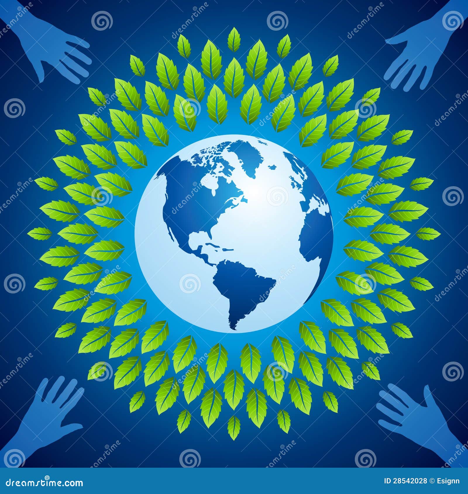 Hands save a green earth stock vector. Illustration of hold - 28542028