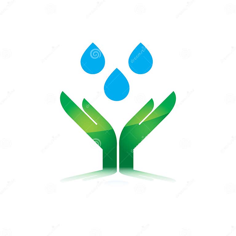 Hands Saving Waterdrops. Vector Illustration Decorative Design Stock ...