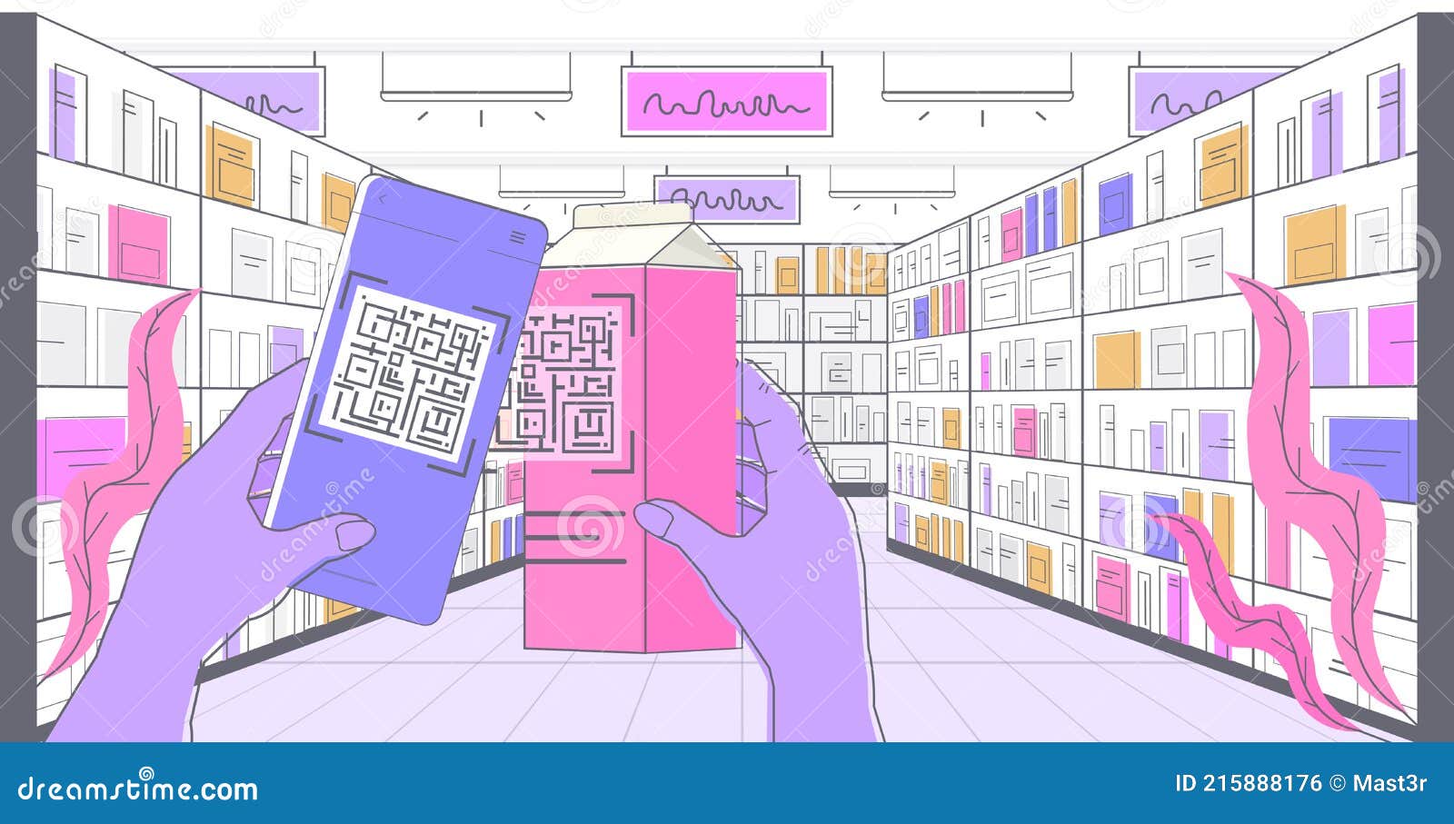 Hands Scanning QR Code On Smartphone Screens Electronic Digital Technology Machine Readable ...