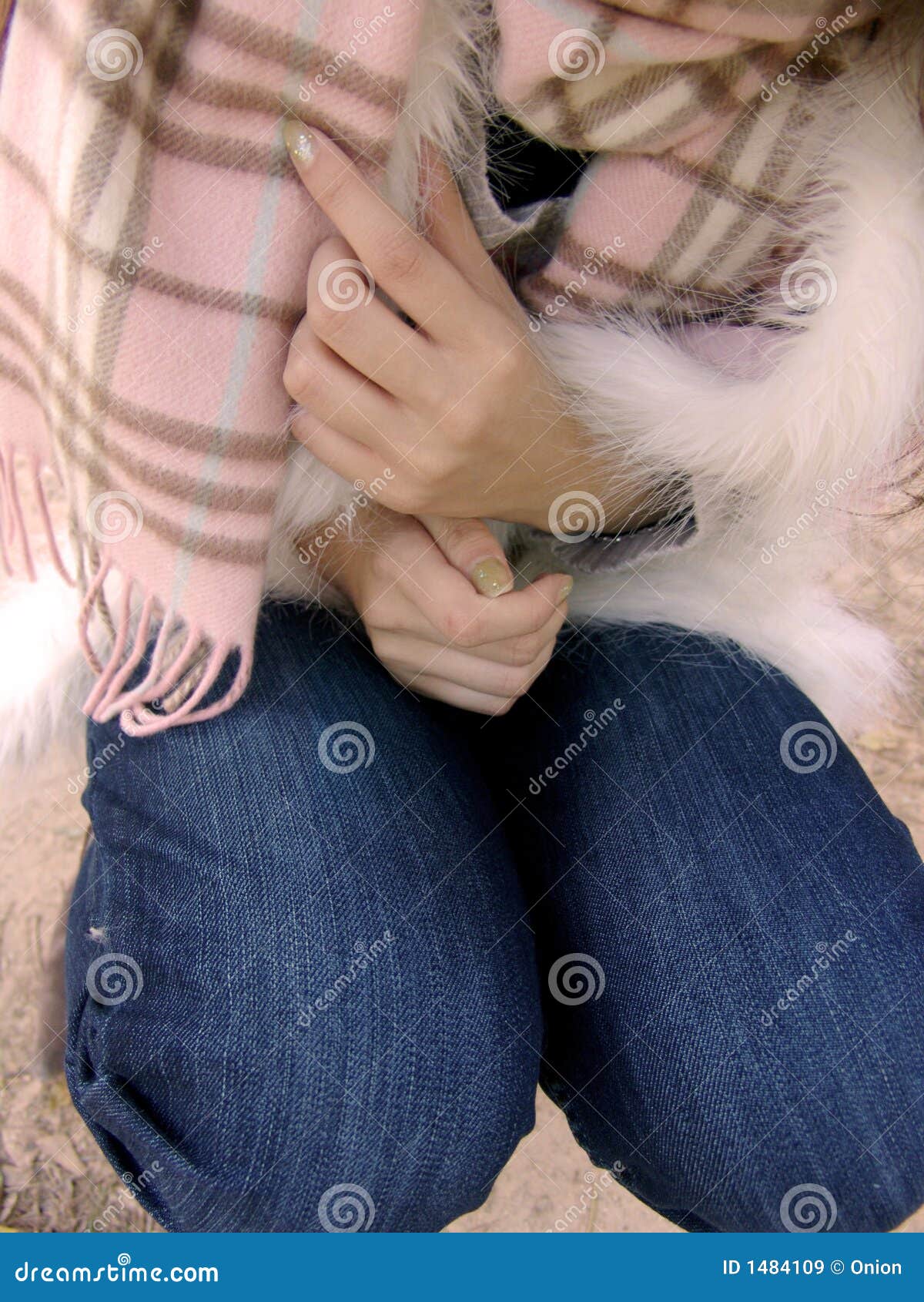 Hands with scarf stock image. Image of girl, hair, woman - 1484109