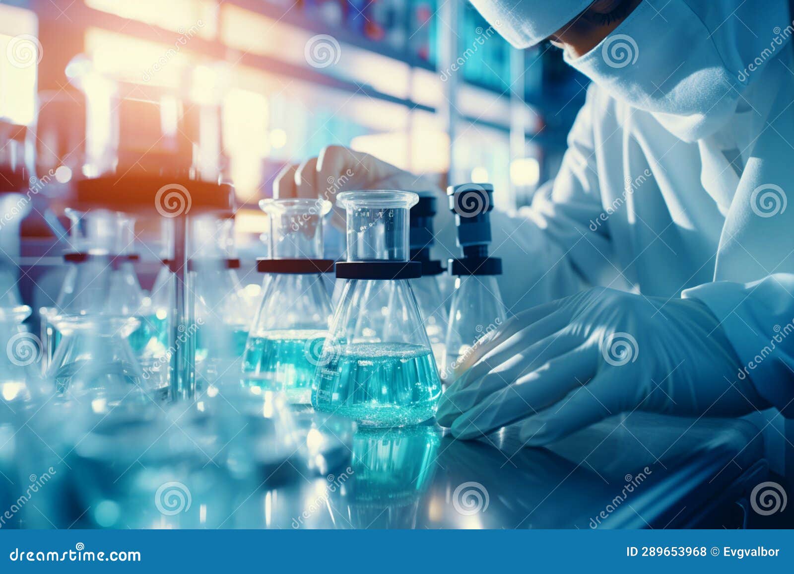 Hands of a Scientist Close-up, Conducting Research in a Modern ...