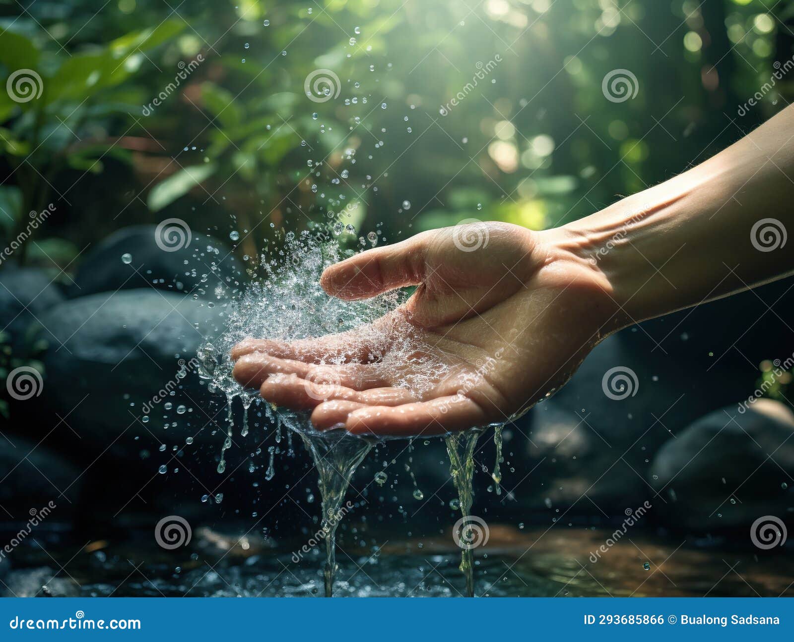 Ai Generated Illustration Wildlife Concept of Hands Scooping Water ...