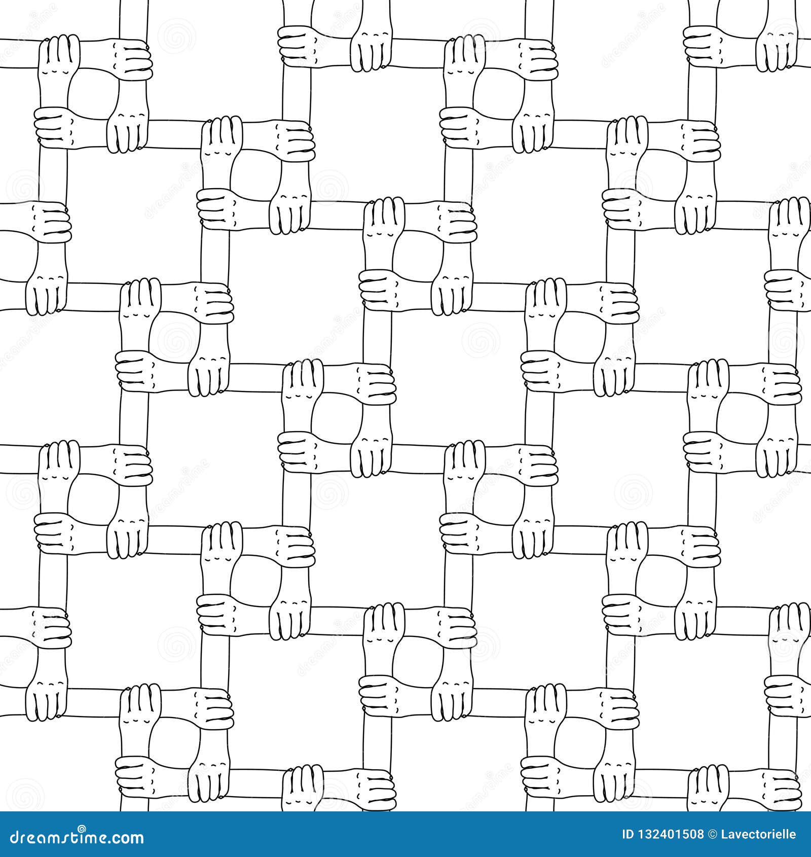 Hands seamless pattern stock vector. Illustration of group - 132401508