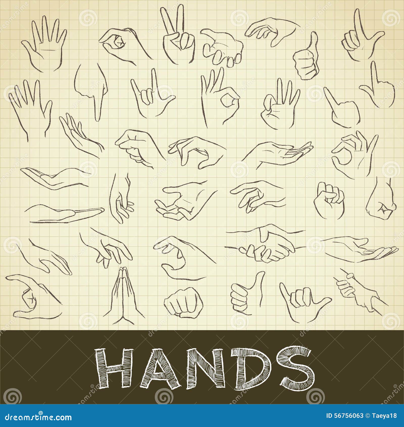 Hands set stock illustration. Illustration of collection - 56756063