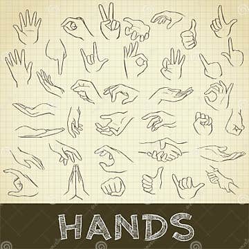 Hands set stock illustration. Illustration of collection - 56756063
