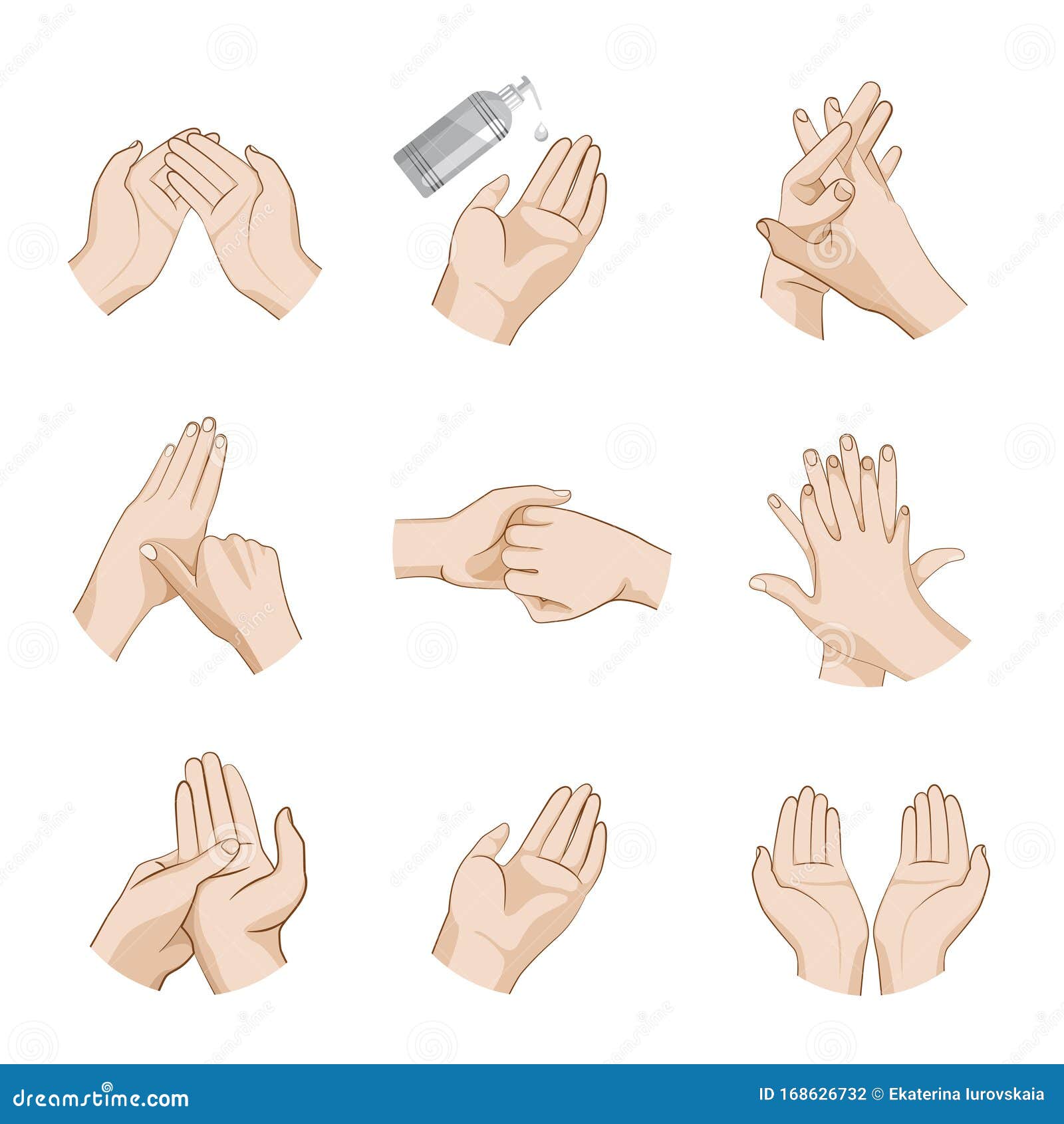 Hands. a set of gestures stock illustration. Illustration of ...