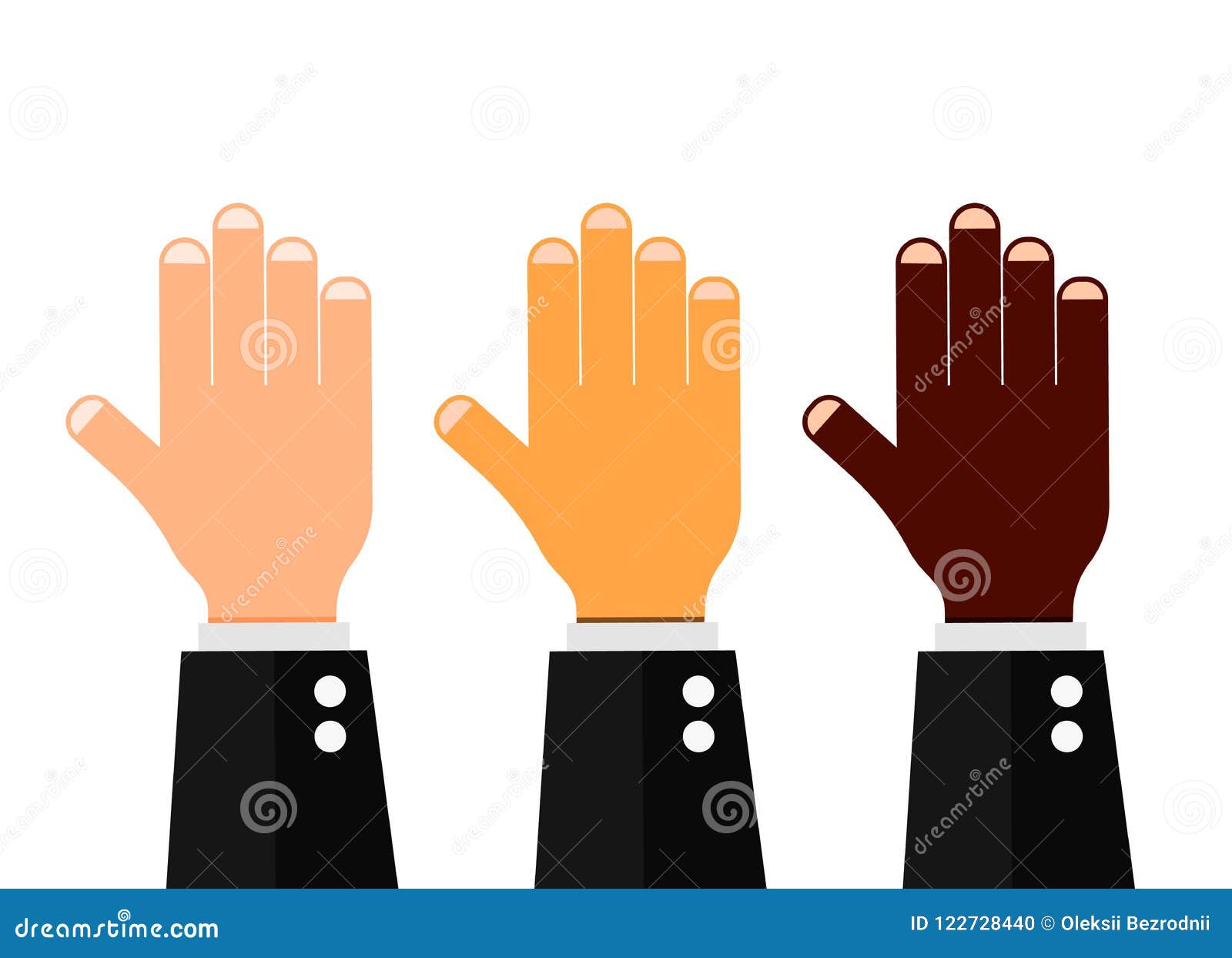 Hands set multicultural stock vector. Illustration of african - 122728440