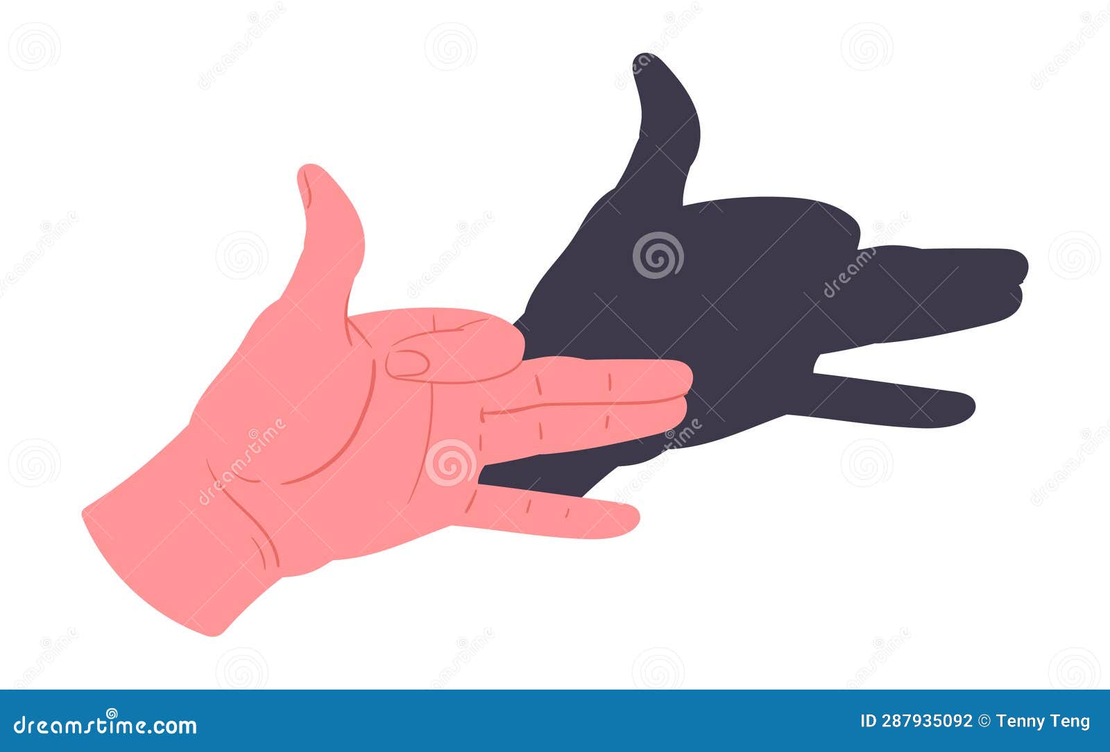 Hands Shadow Gesture. Cartoon Shadow Theatre Gesture, Dog Puppet Pose ...