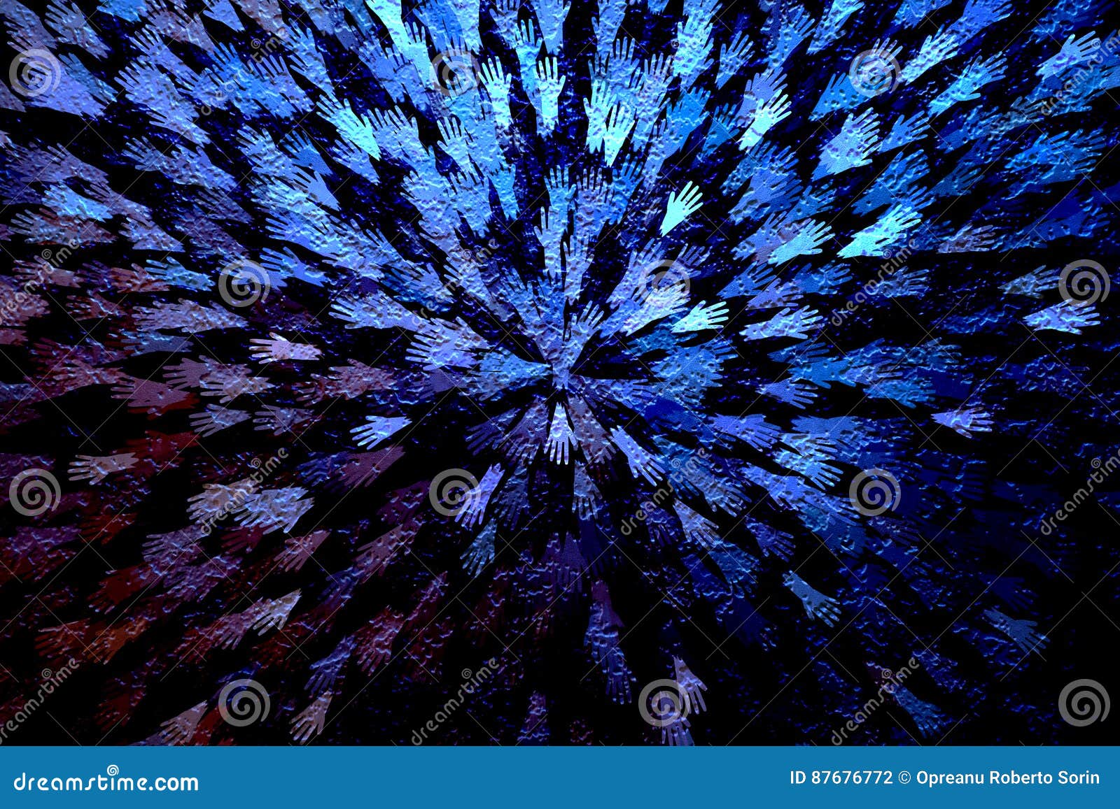 Hands Shape, Abstract Background, Digital Art Work. Stock Illustration ...