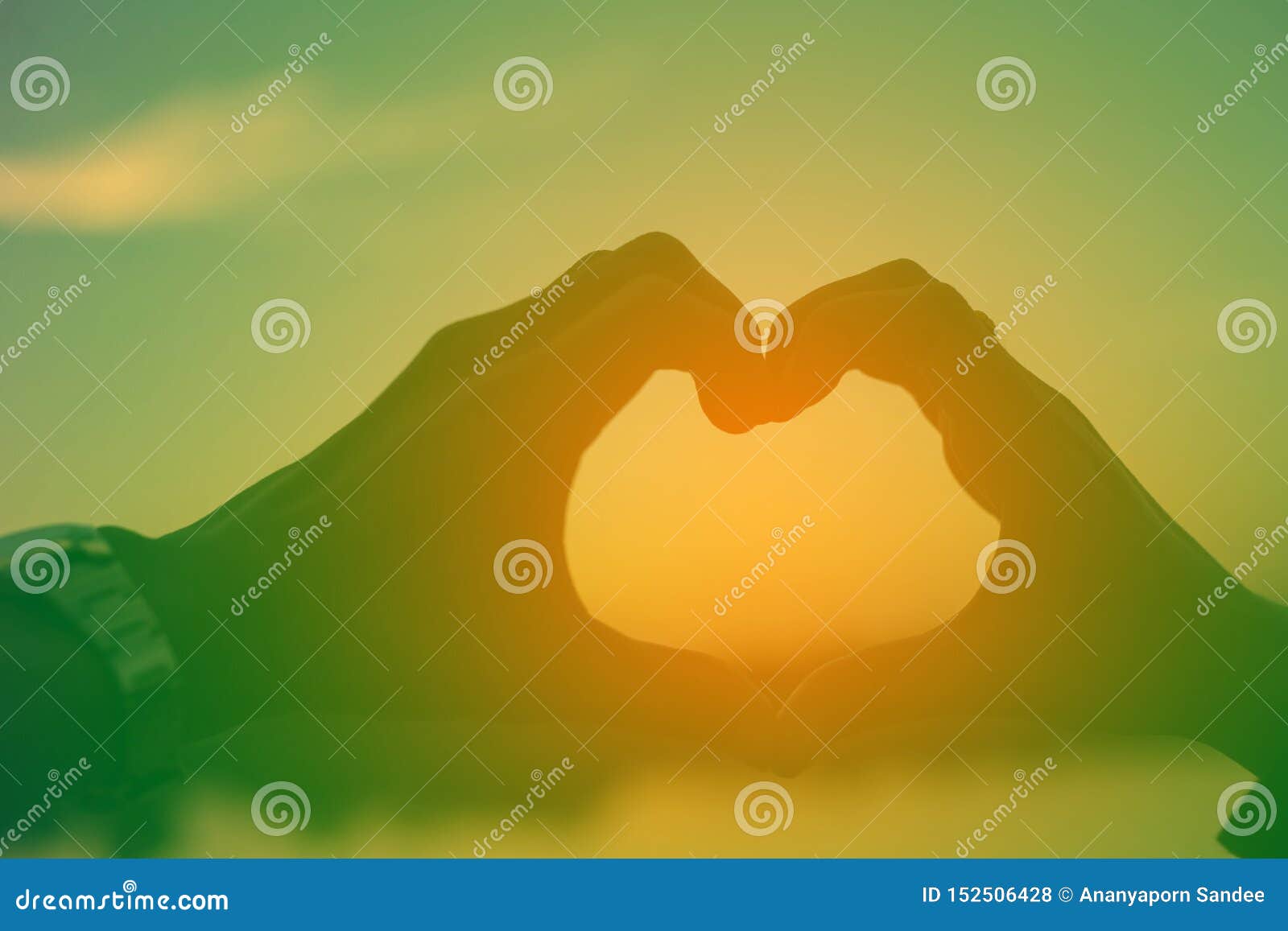 Hands in Shape of Love Heart Stock Photo - Image of connection, forest ...