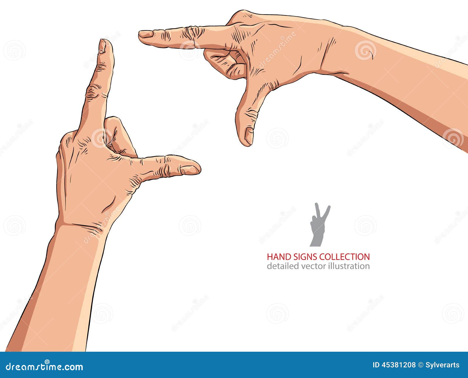Hands Shaped in Viewfinder, Detailed Illustration. Stock Vector ...