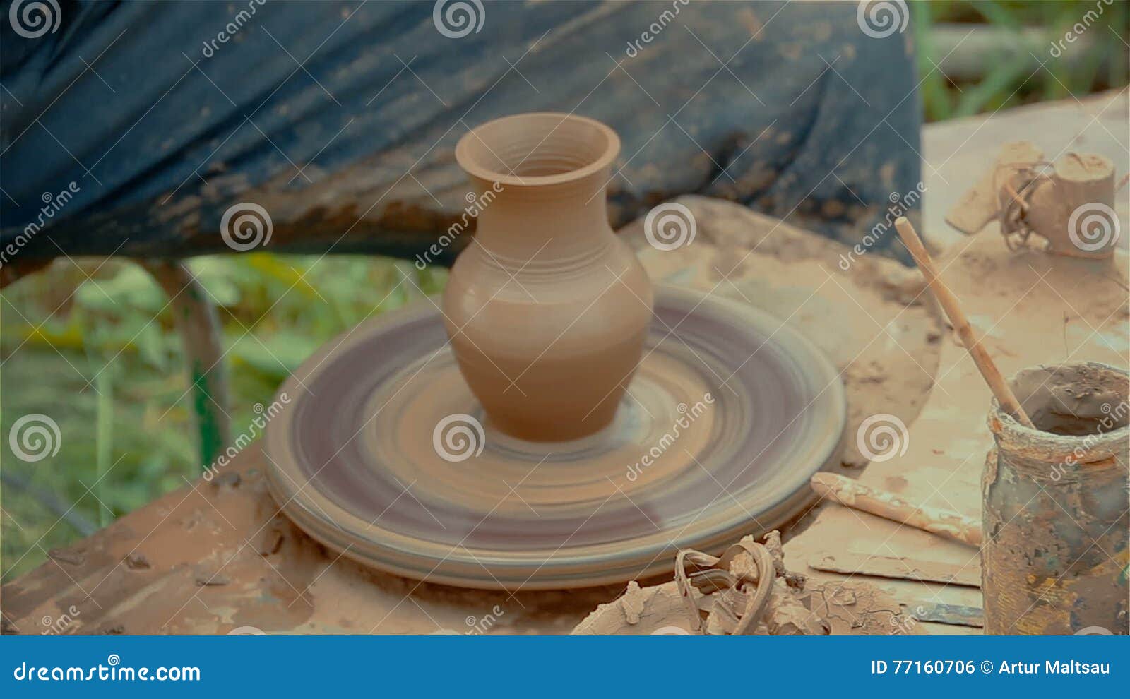 Hands Shaping a Clay Pot on Pottery Wheel. Stock Footage - Video of ...