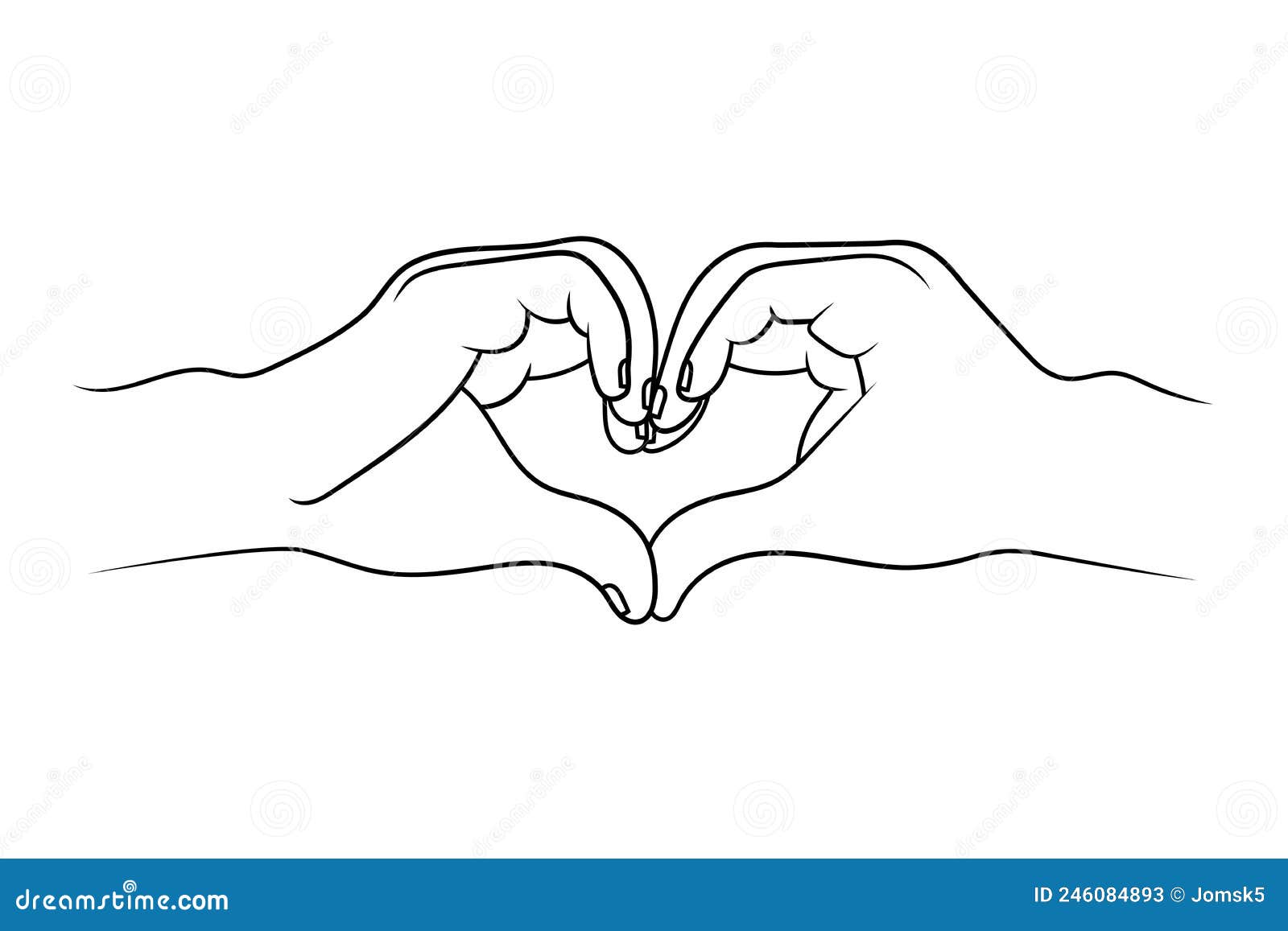 Hands Show a Heart Sketch Illustration Stock Vector - Illustration of ...
