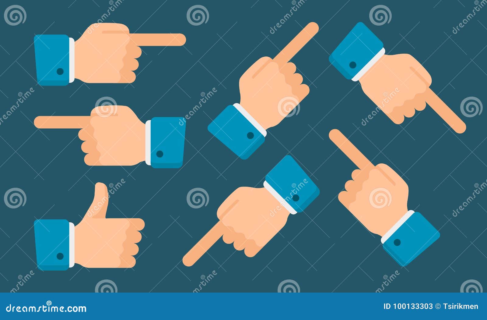 Hands Show Indicate in Different Directions Stock Vector - Illustration ...