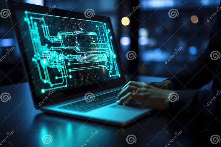 Hands Showing Coding Programmer A Software Engineer Working On A Laptop With Javascript Stock