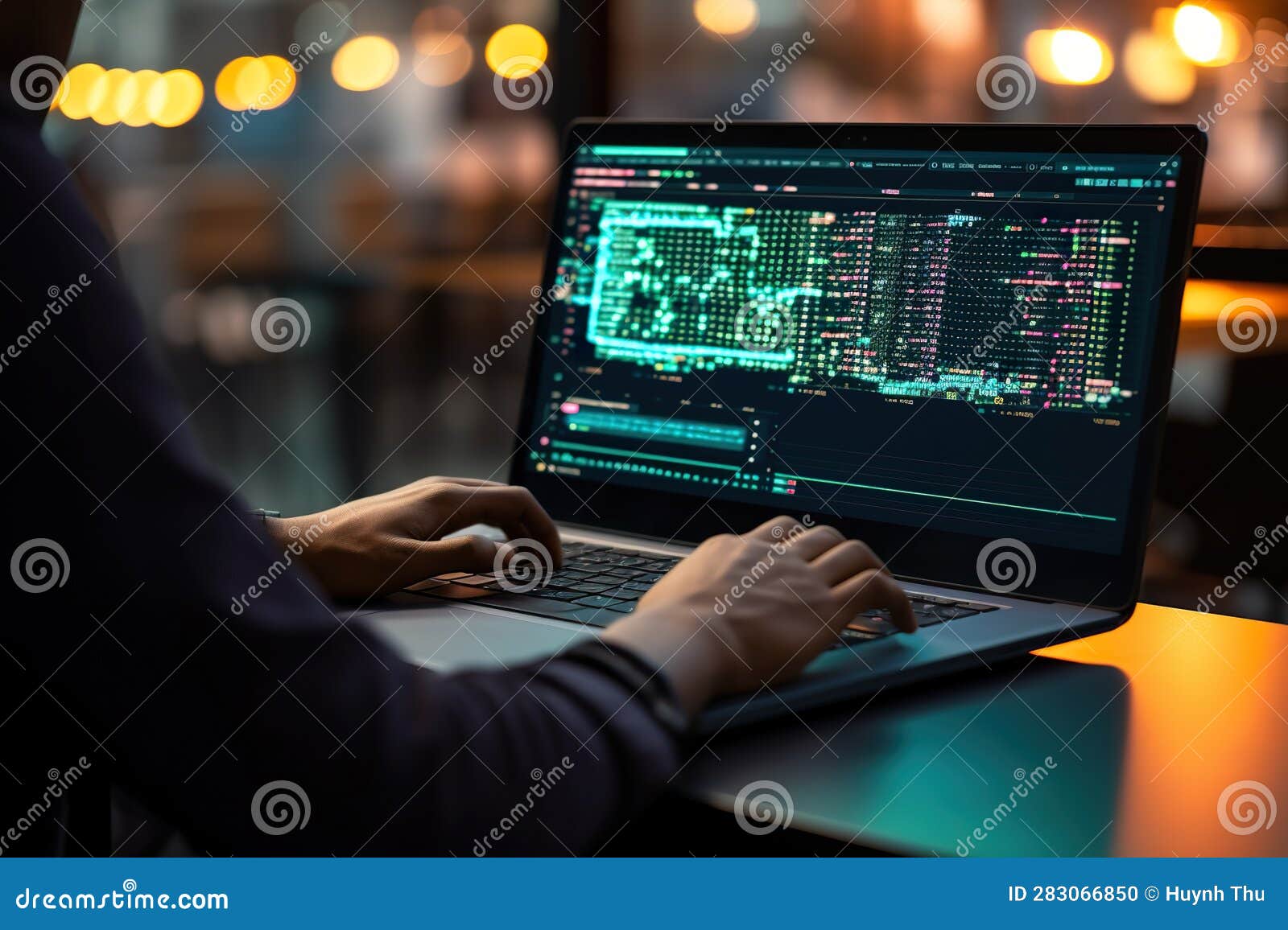 Hands-showing Coding Programmer, a Software Engineer Working on a Laptop with Javascript Stock ...