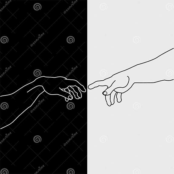 Hands Showing Creation of Adam Stock Vector - Illustration of esoteric ...
