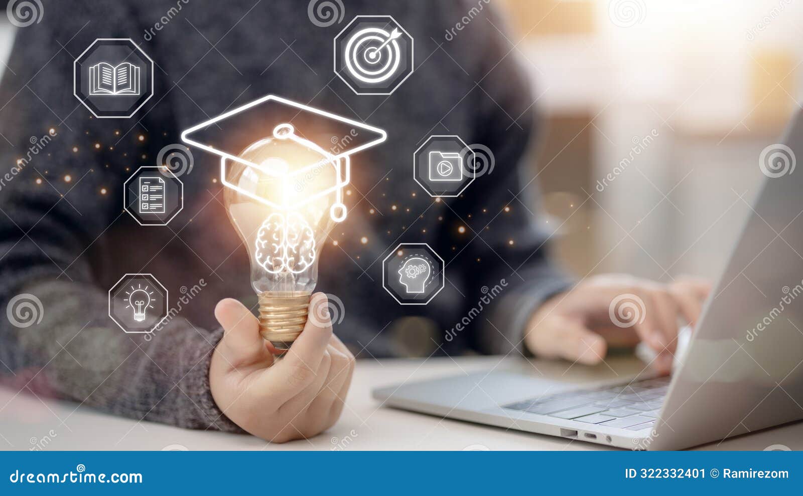 Hands Showing a Graduation Hat, Representing an Internet Education ...