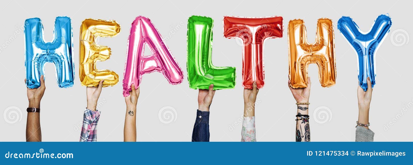Hands Showing Healthy Balloons Word Stock Photo - Image of healthy ...