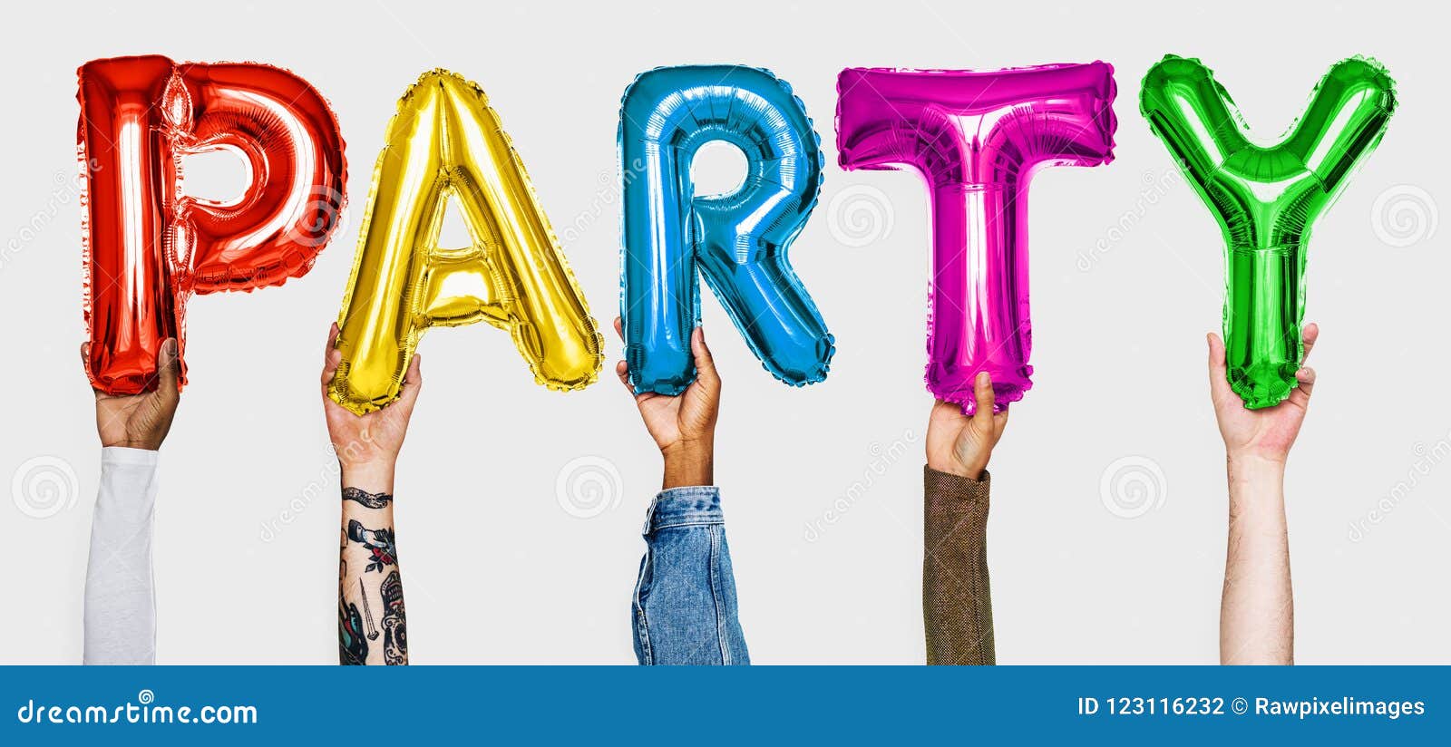 Hands Showing Party Balloons Word Stock Photo - Image of alphabet ...