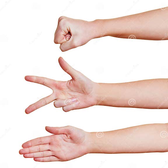 Hands Showing Rock Paper Scissors Stock Photo - Image of scissors ...